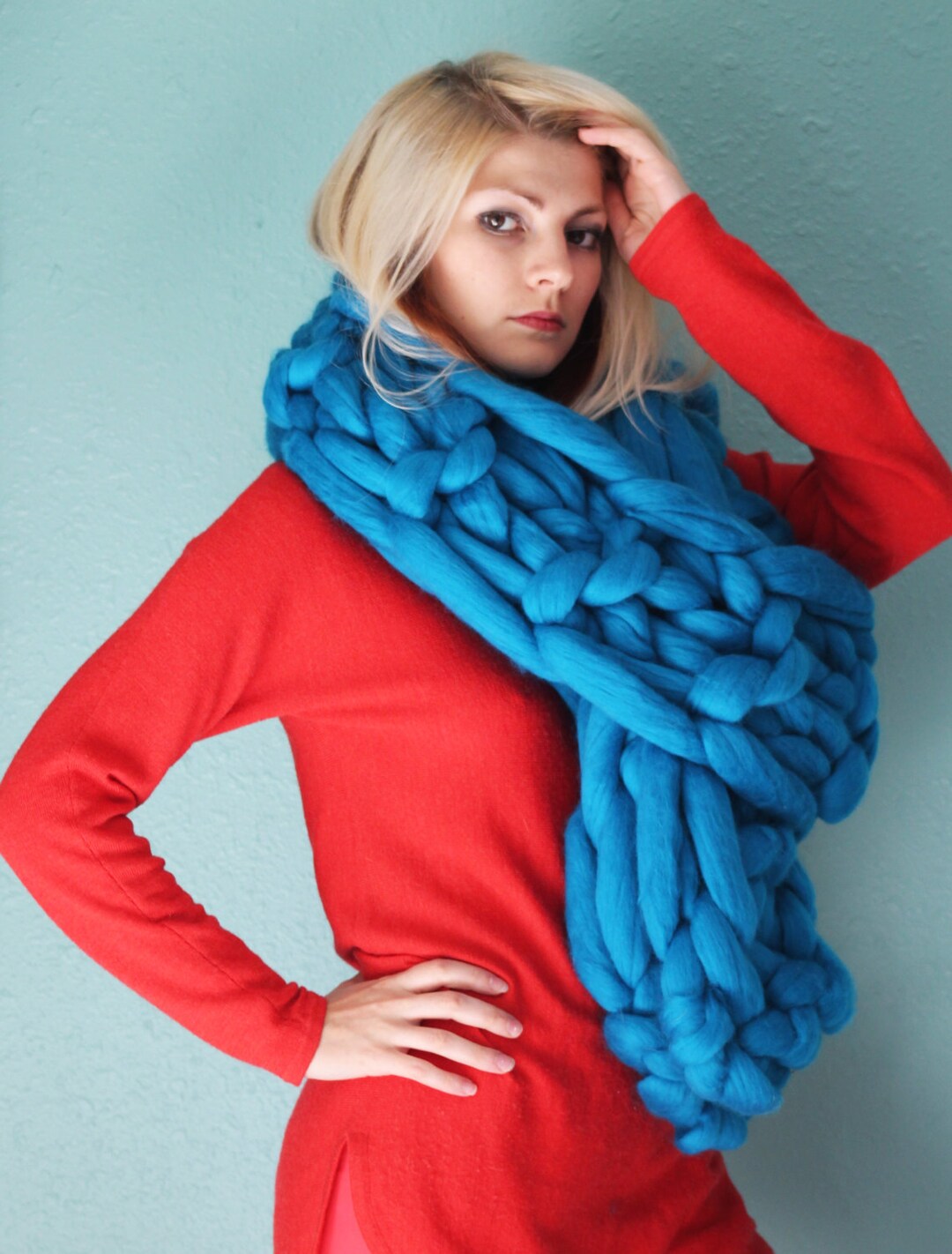 Super Chunky Scarf, Chunky Scarf, Knit Scarf, Knitted Scarf, Chunky ...