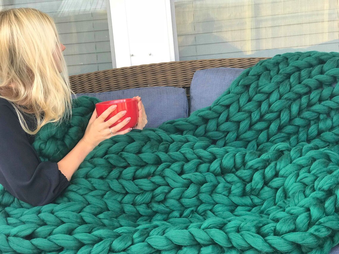 Super Chunky Blanket Chunky Knit Blanket Christmas Gift | Etsy