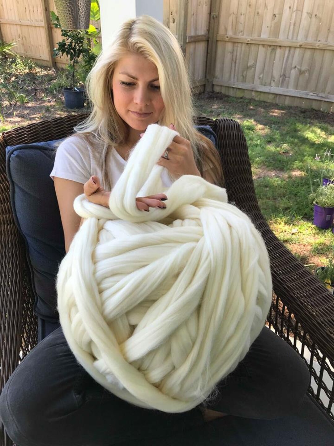 Super Chunky Yarn, Merino Wool Yarn, Chunky Knits, Roving, Arm Knitting ...