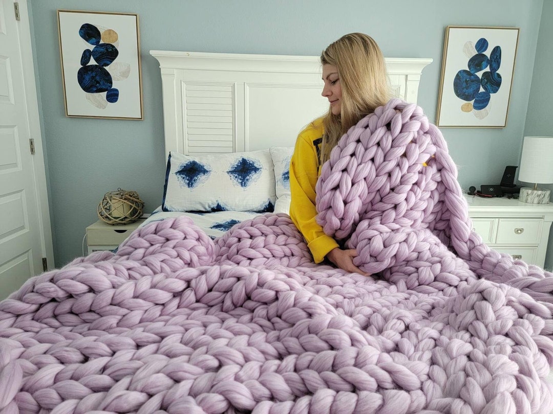 Super Chunky Knit Blanket, Chunky Knit Blanket, Chunky Knits, Blanket ...