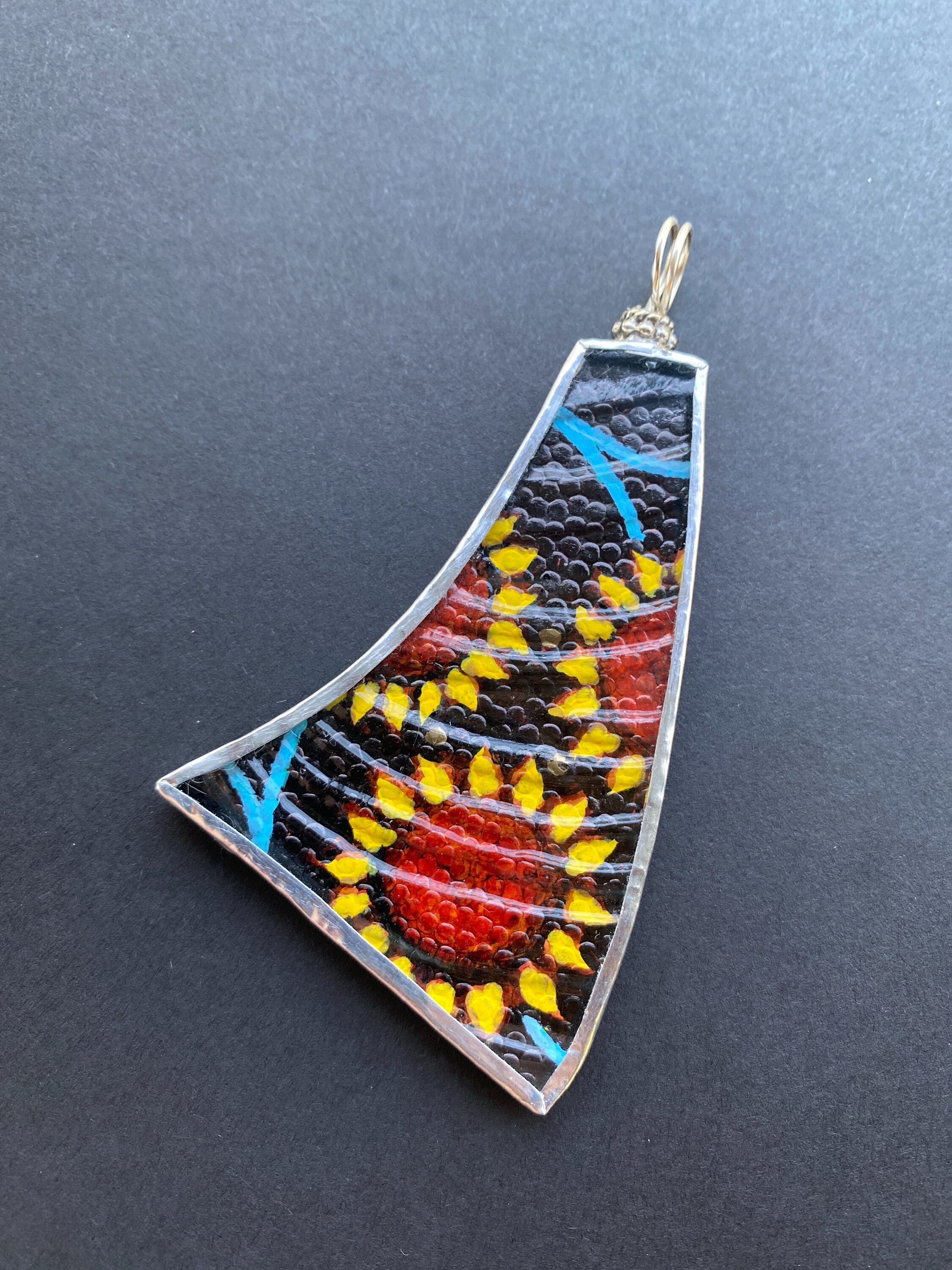 Southwest Sunflowers // Hand Painted // Ribbed Glass // Hand - Etsy