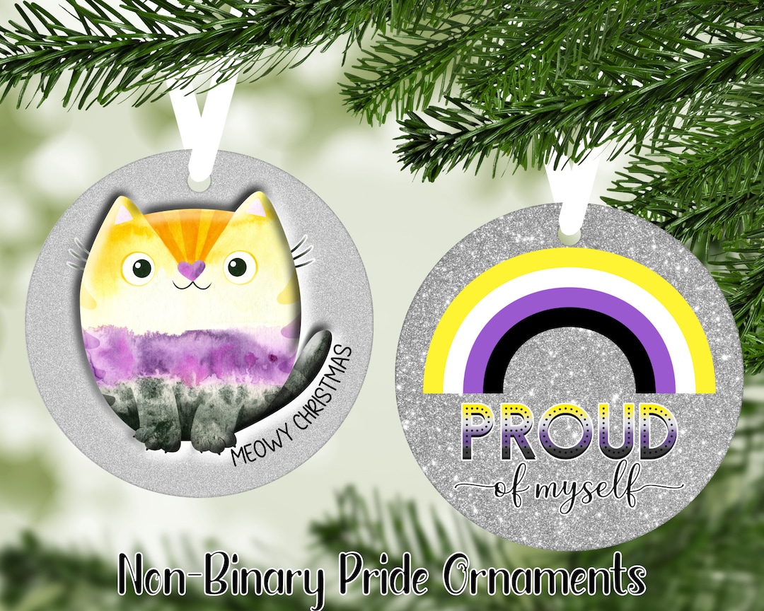 Non-binary Pride Ornament - Non-binary Pride Flag Christmas Ornament ...