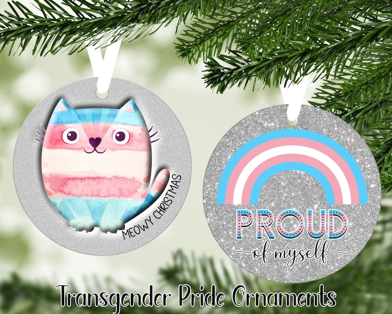 Transgender Pride Ornament - Transgender Pride Flag Christmas Ornament ...