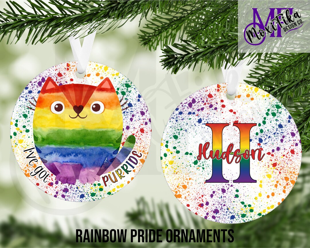 Personalized Rainbow Gay Pride Ornament - Rainbow Gay Pride Flag ...