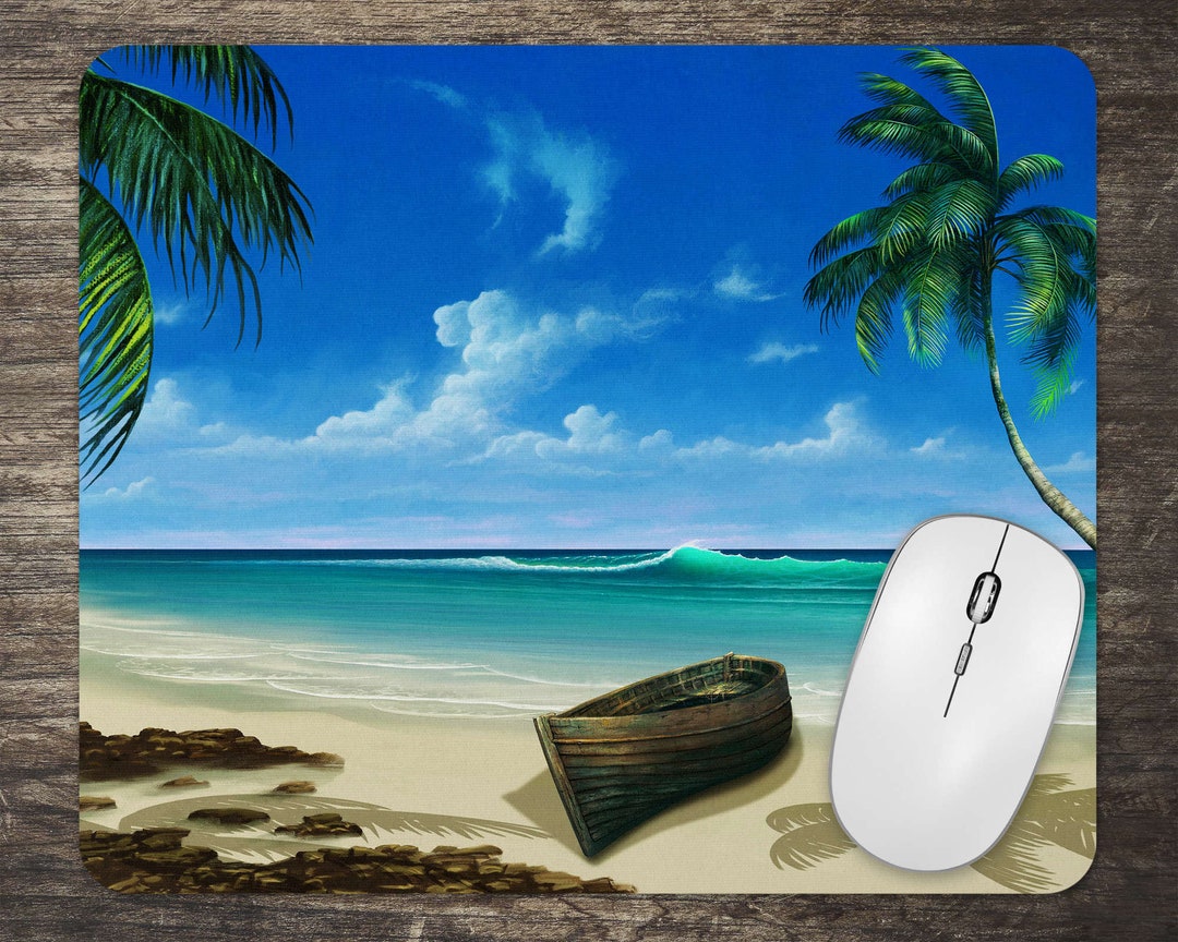 Tropical Beach Mouse Pad - Tropical Beach Desk Mat - Outdoors Mouse Pad ...