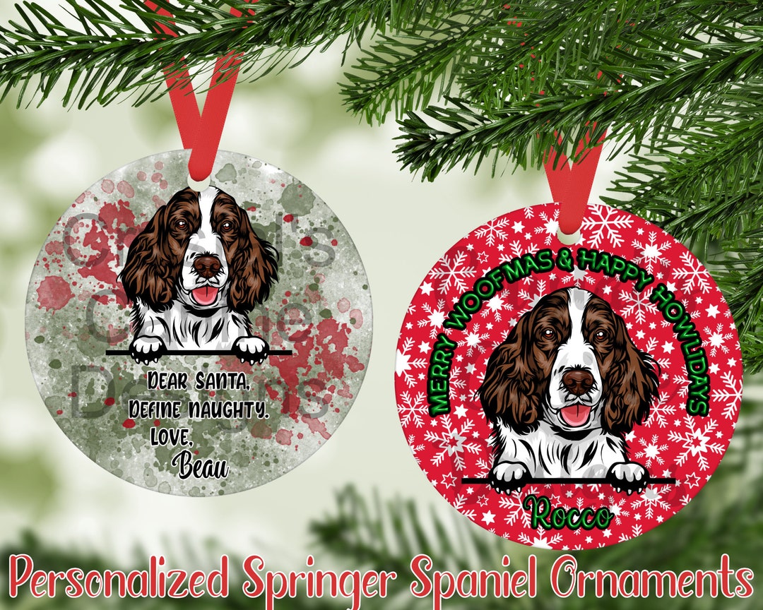 Personalized Springer Spaniel Christmas Ornament Double Sided Springer ...