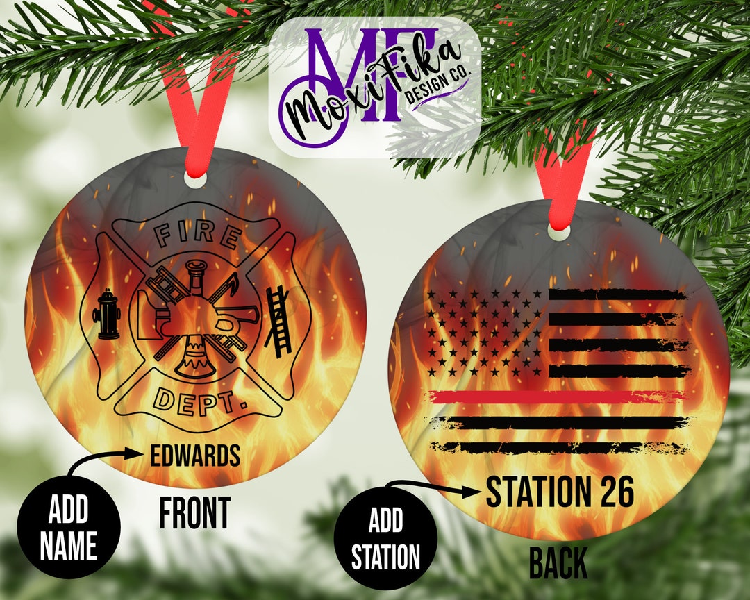 Personalized Firefighter Ornament - Fire Department Ornament ...