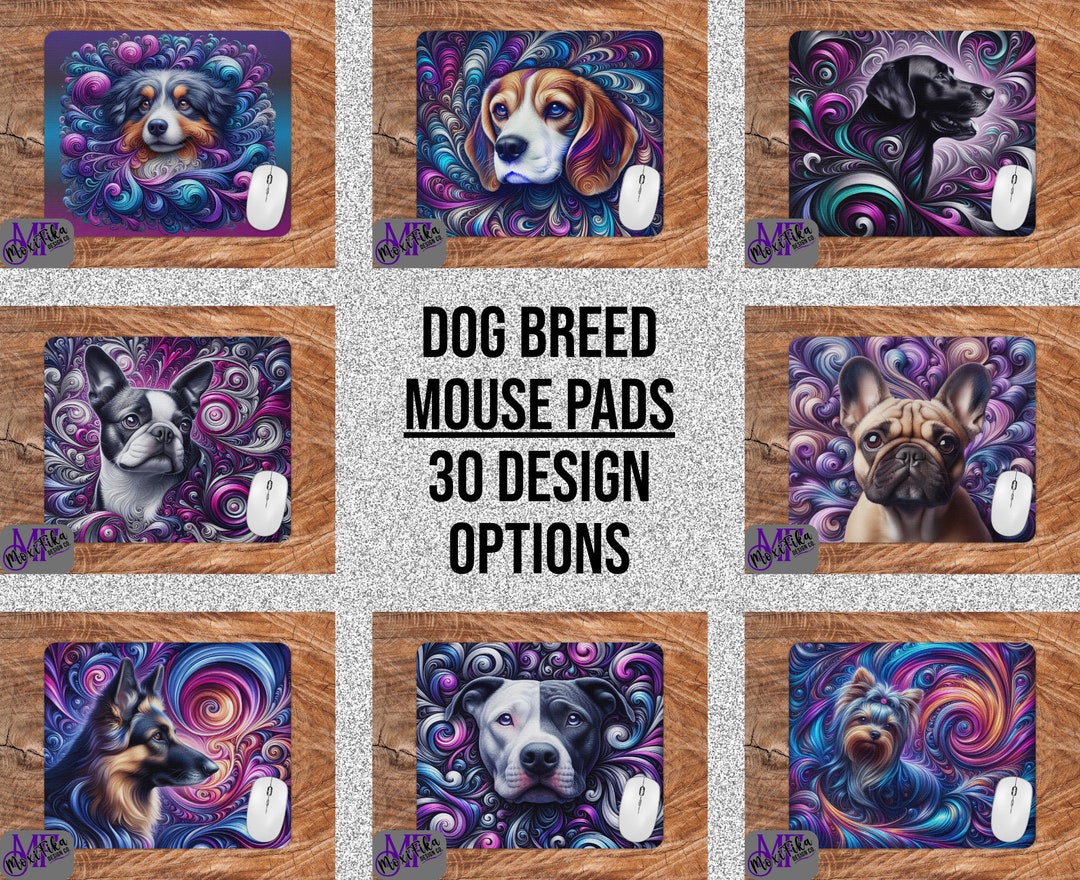 Dog Breed Mouse Pad - Dog Breed Desk Mat - Over 30 Breed Options - Dog ...