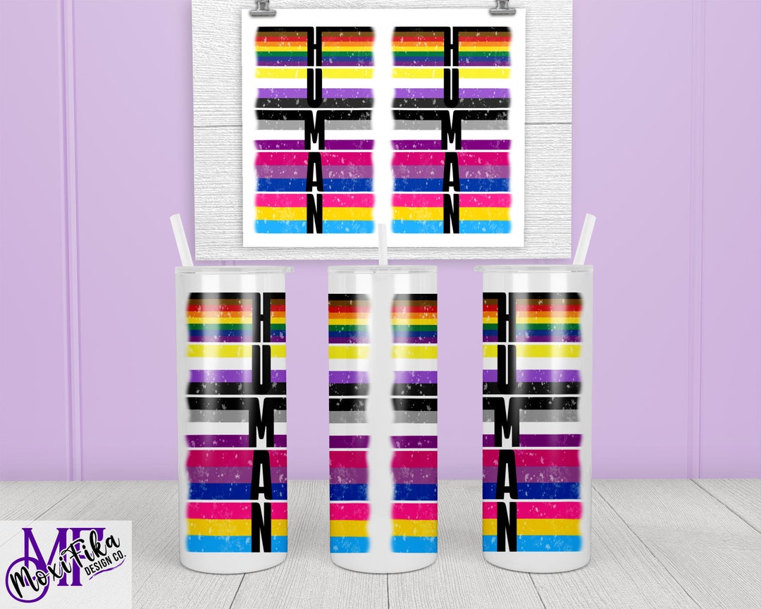 Human Pride Flag Tumbler Human Pride Flag Water Bottle Human Pride Flag ...