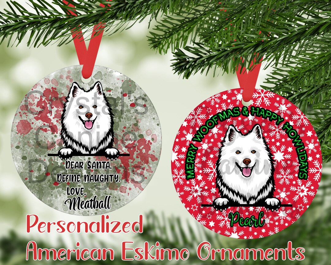 Personalized American Eskimo Christmas Ornament Double Sided - Etsy