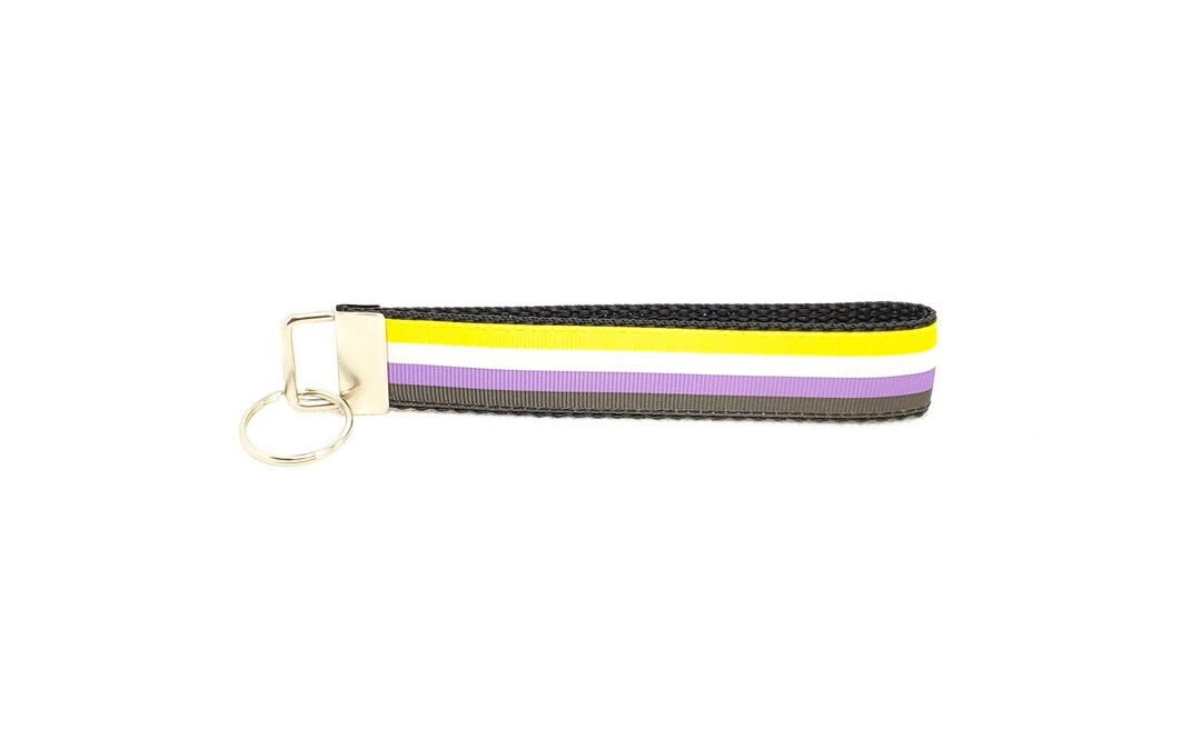 Non-binary Flag Keychain Non-binary Flag Wristlet Non-binary Key Fob ...