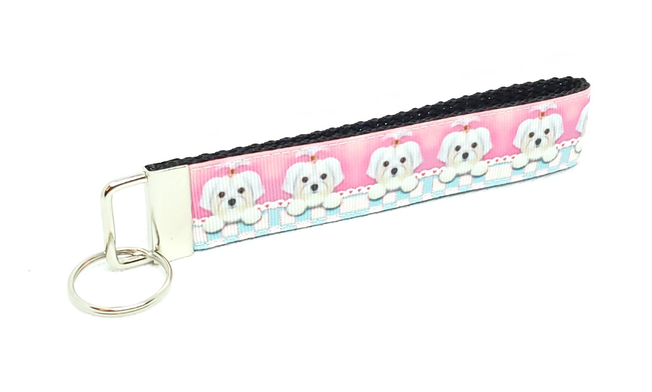 Maltese Keychain Maltese Key Fob Maltese Wristlet Maltese - Etsy New ...