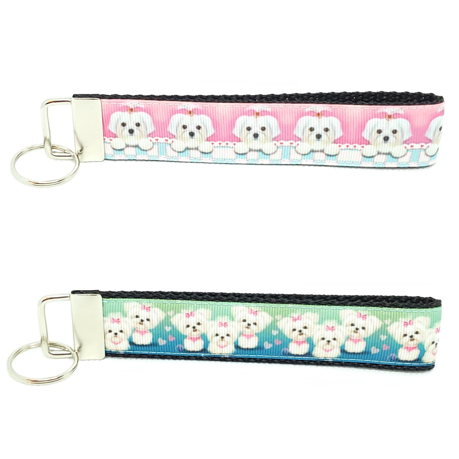 Maltese Keychain Maltese Key Fob Maltese Wristlet Maltese | Etsy