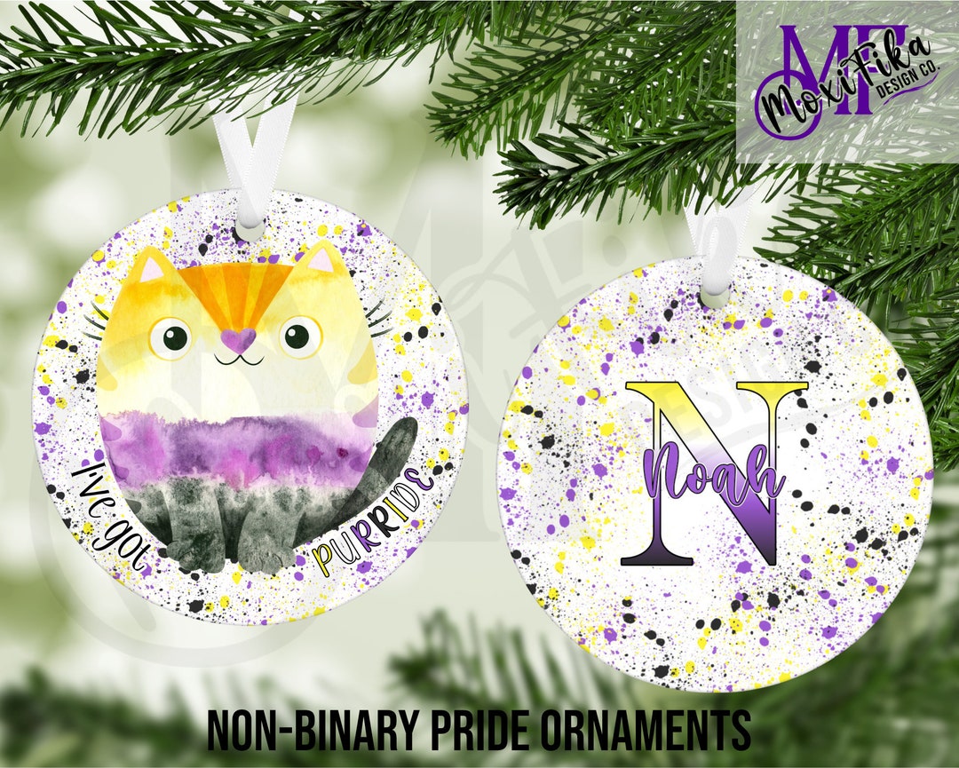 Personalized Nonbinary Pride Ornament - Nonbinary Pride Flag Christmas Ornament - Nonbinary Gift ...