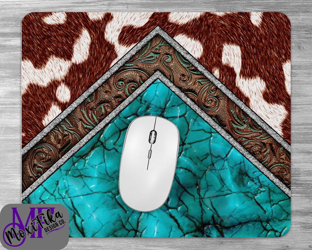 Cowhide Mouse Pad - Cowhide Desk Mat - Western Mouse Pad - Western Desk ...