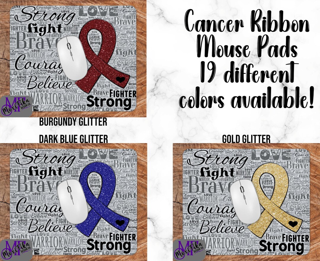 Cancer Ribbon Mouse Pad - Cancer Ribbon Desk Mat - Awareness Ribbon ...
