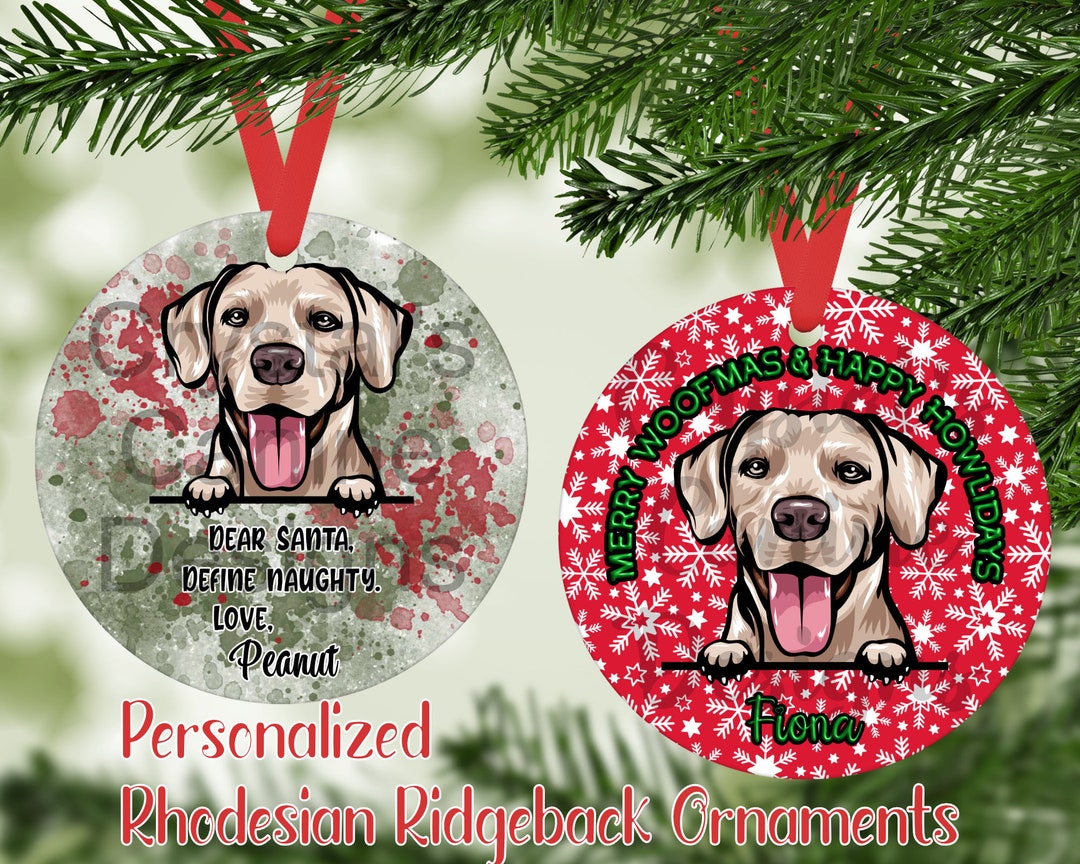 Personalized Rhodesian Ridgeback Christmas Ornament Double Sided ...