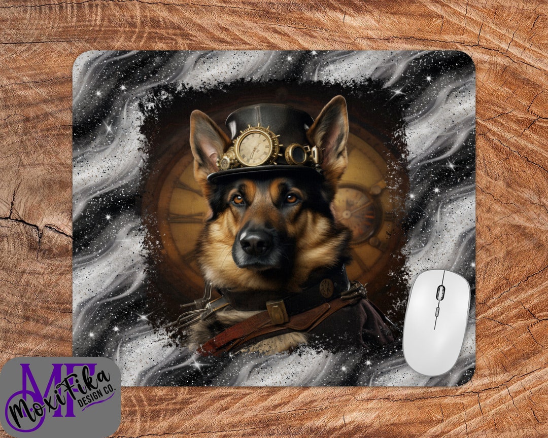 Steampunk German Shepherd Mouse Pad - Steampunk German Shepherd Desk ...