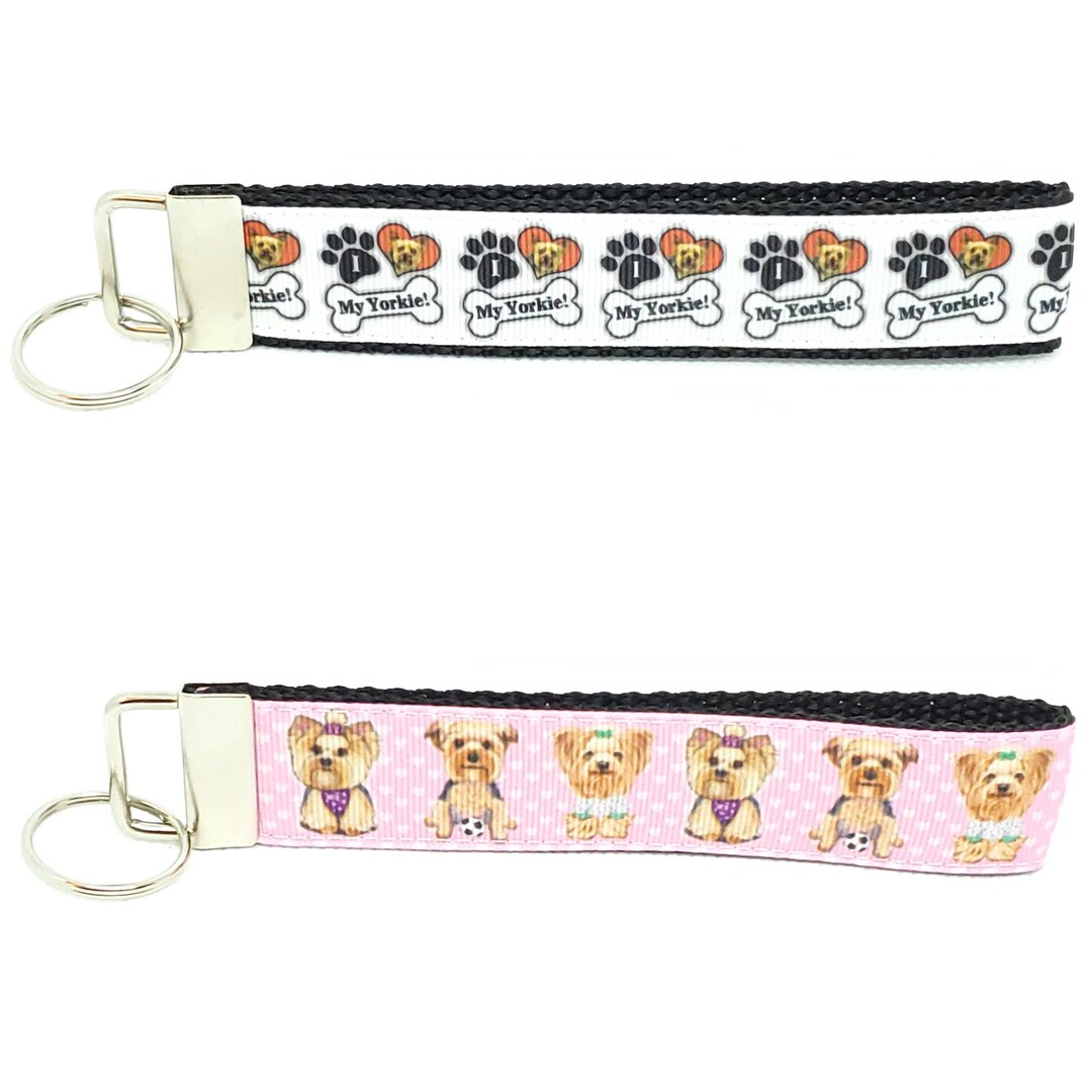 Yorkshire Terrier Keychain Yorkie Key Fob Yorkie Wristlet Yorkie Key ...