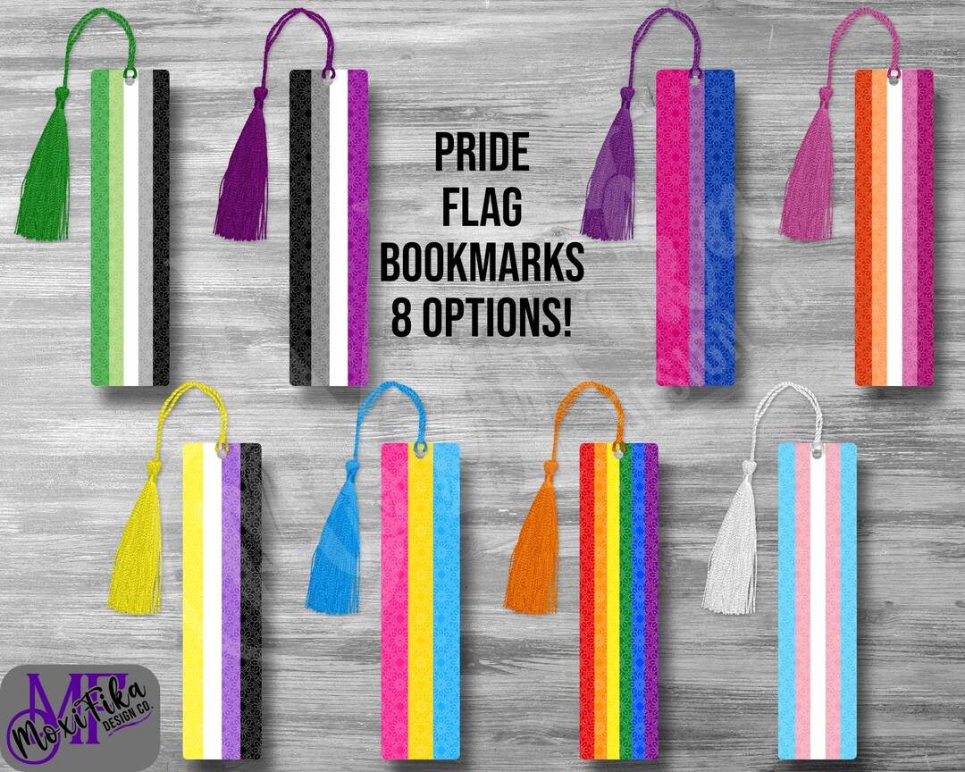 Pride Flags Bookmark - Aluminum Pride Bookmark With Tassel - Aromantic ...