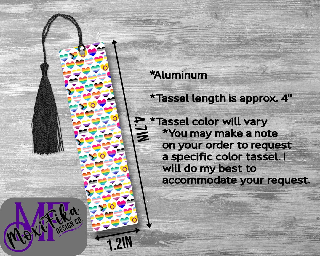 Pride Flags Bookmark - Aluminum Pride Bookmark With Tassel - Rainbow ...