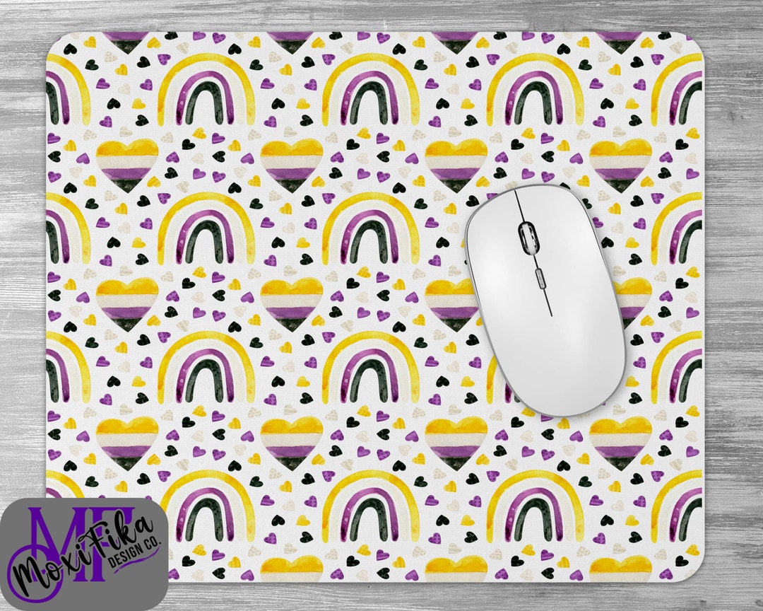 Nonbinary Mouse Pad - Nonbinary Flag Mouse Pad - Nonbinary Pride Mouse Pad - Nonbinary Desk Mat ...
