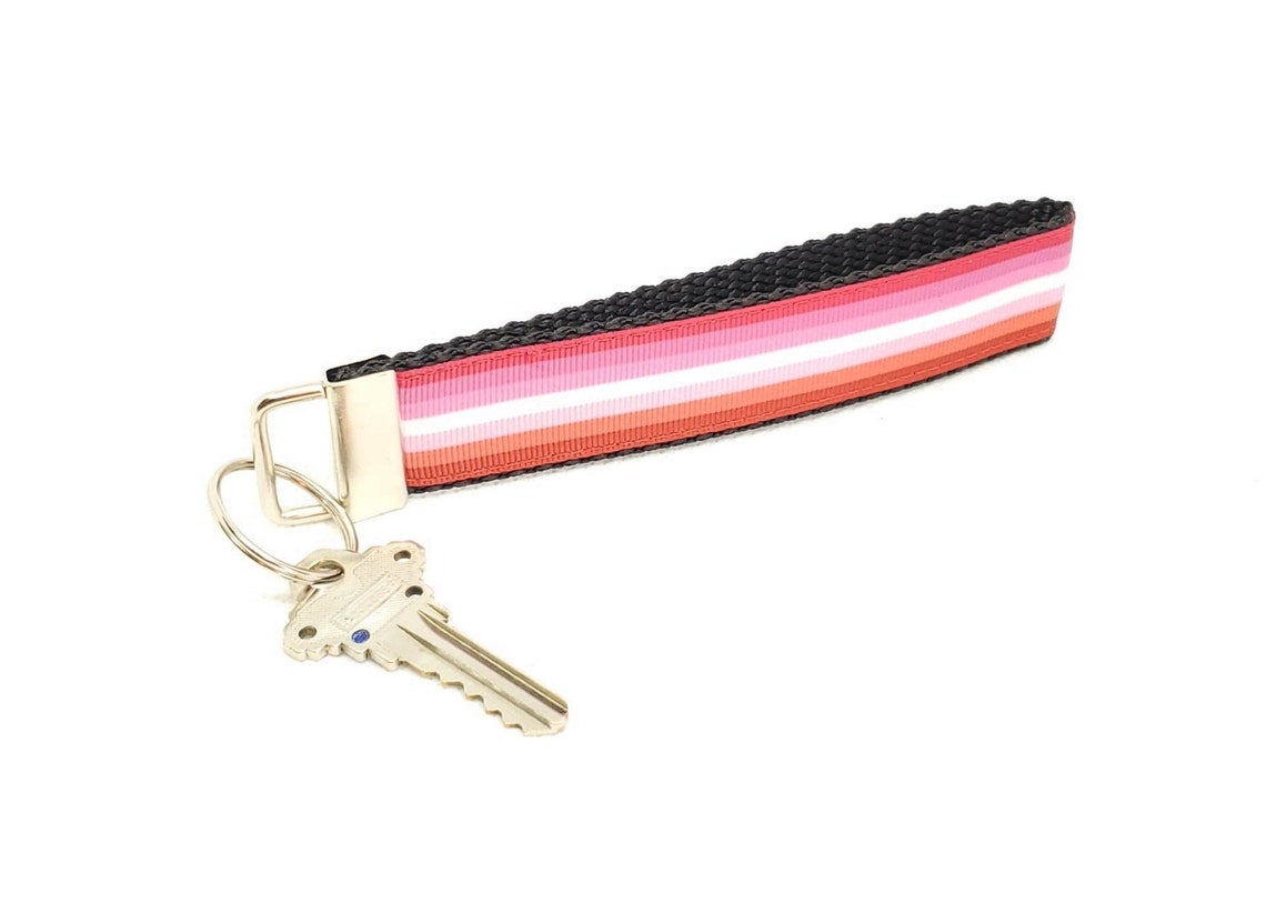 Lesbian Flag Keychain Lesbian Flag Wristlet Lesbian Key Fob Etsy