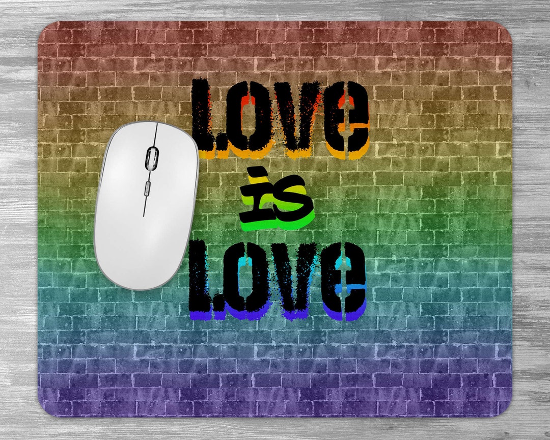 Rainbow Love is Love Mouse Pad Rainbow Love is Love Desk Mat Gay Pride ...