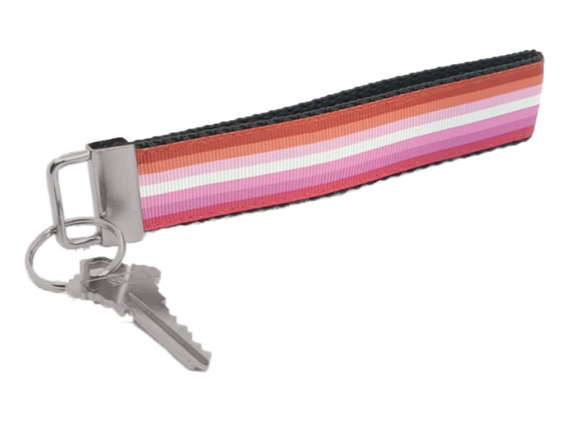 Lesbian Flag Keychain Lesbian Flag Wristlet Lesbian Key Fob Etsy