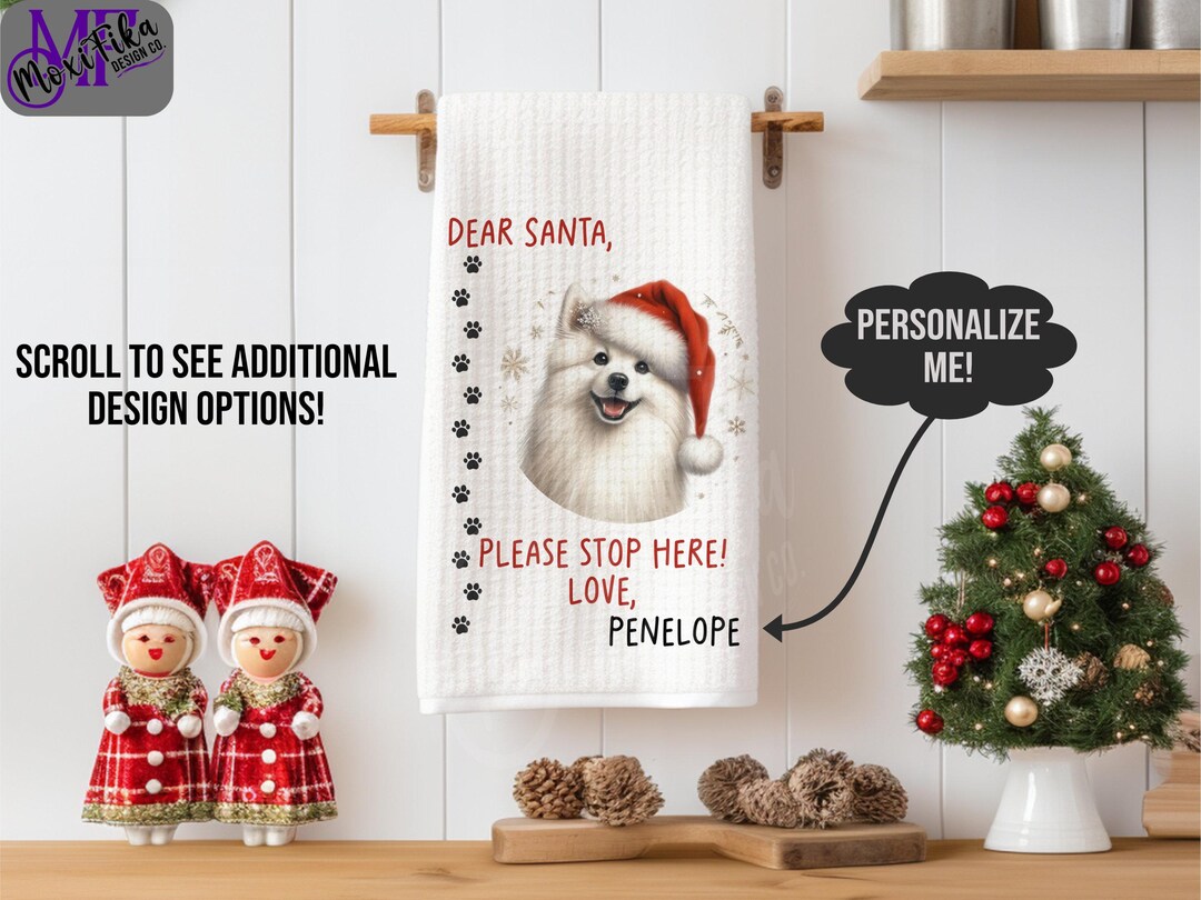 Personalized American Eskimo Kitchen Towel - Christmas American Eskimo ...