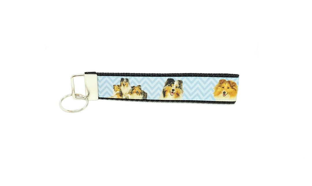 Shetland Sheepdog Keychain Sheltie Key Fob Sheltie Wristlet Sheltie Key ...