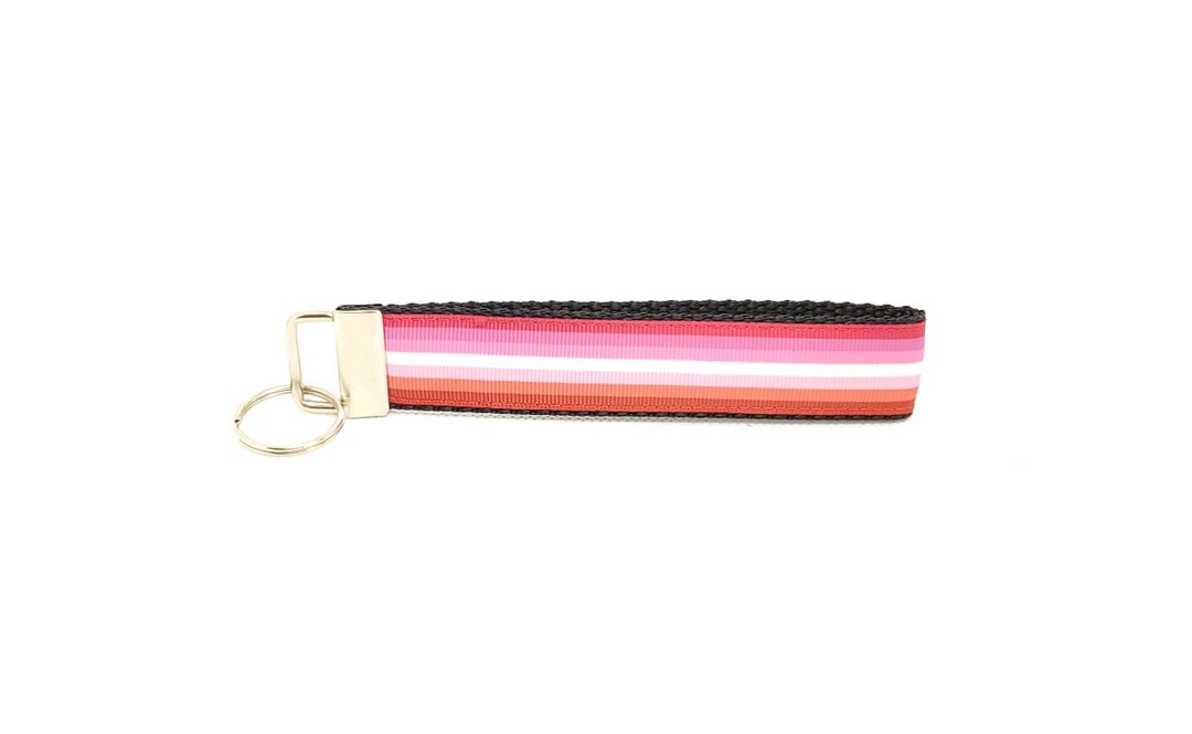 Lesbian Flag Keychain Lesbian Flag Wristlet Lesbian Key Fob Etsy