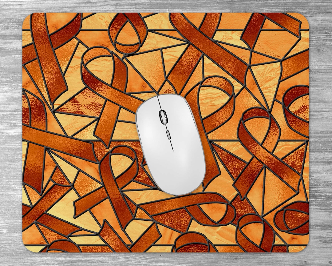 Orange Awareness Ribbon Mouse Pad - Leukemia Mouse Pad - Kidney Cancer ...