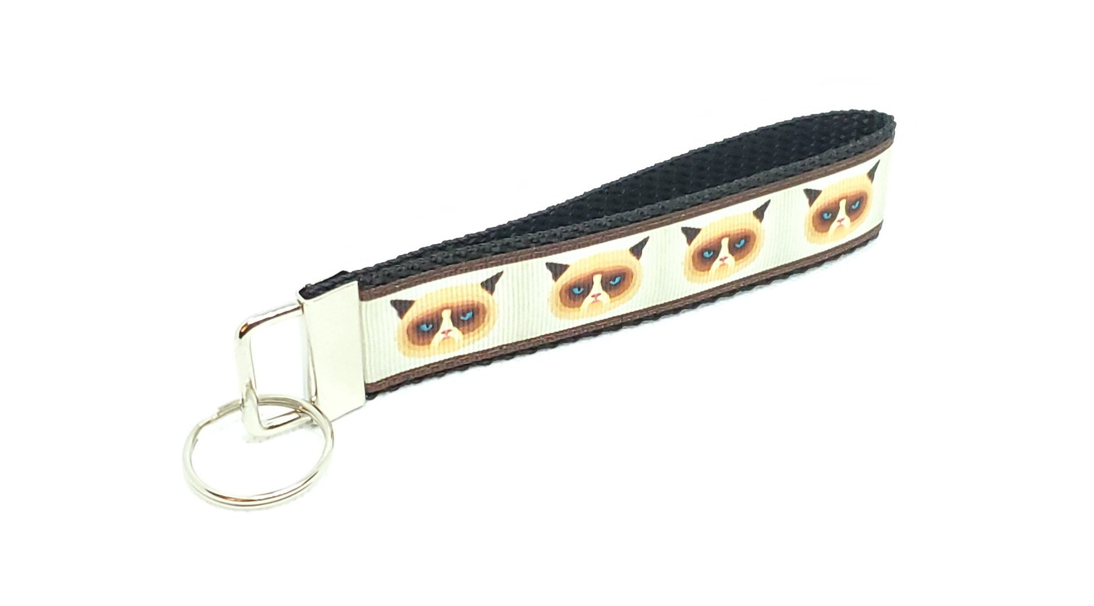Grumpy Cat Keychain Grumpy Cat Key Fob Grumpy Cat Wristlet - Etsy
