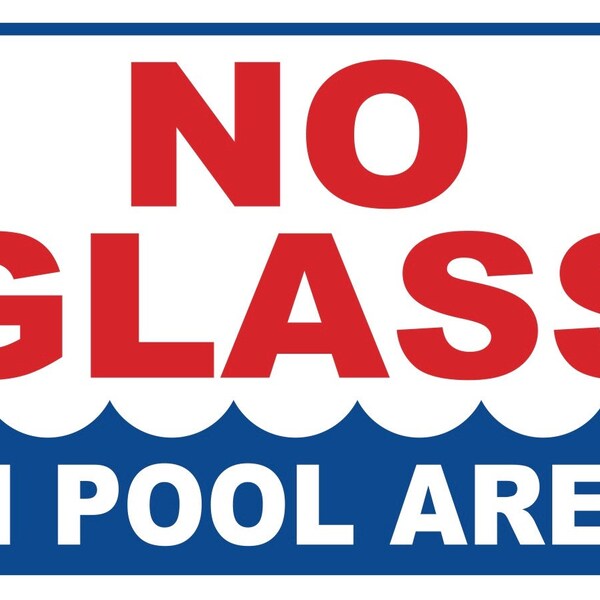 No Glass Pool Sign - Etsy