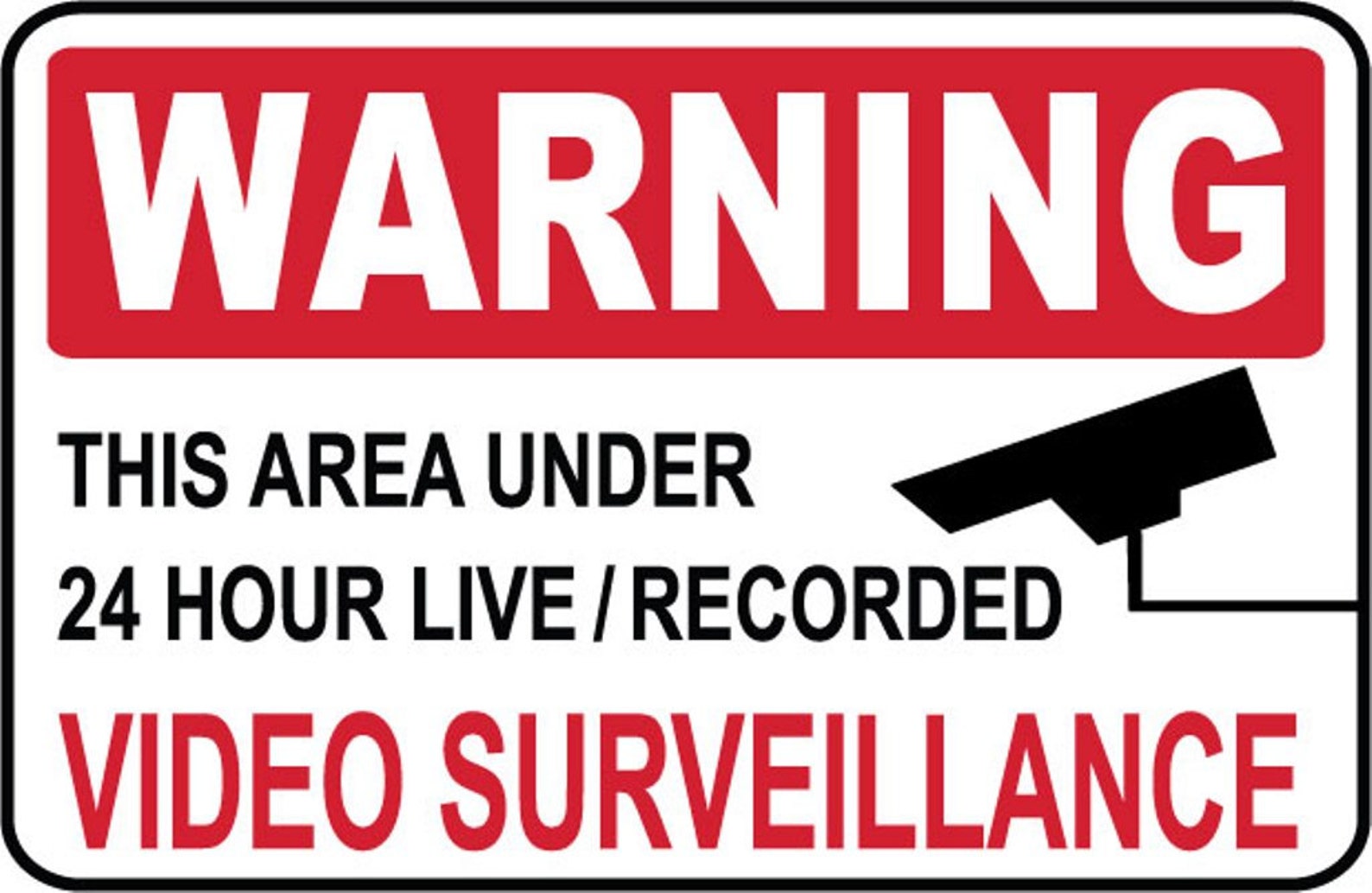 Warning...this Area is Under 24 Hour...video Surveillance... - Etsy UK