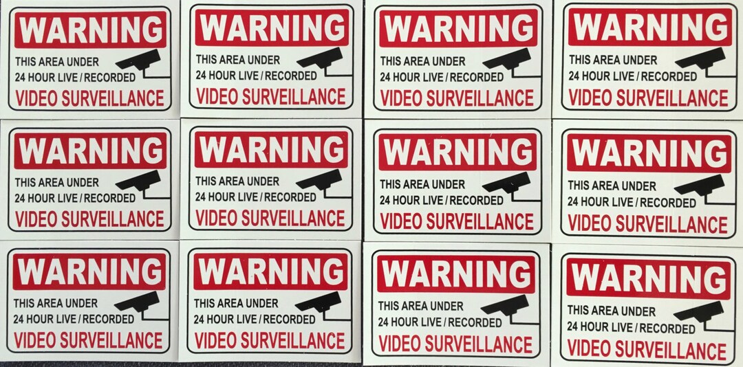 12 Video Surveillance Security System Decals - Etsy