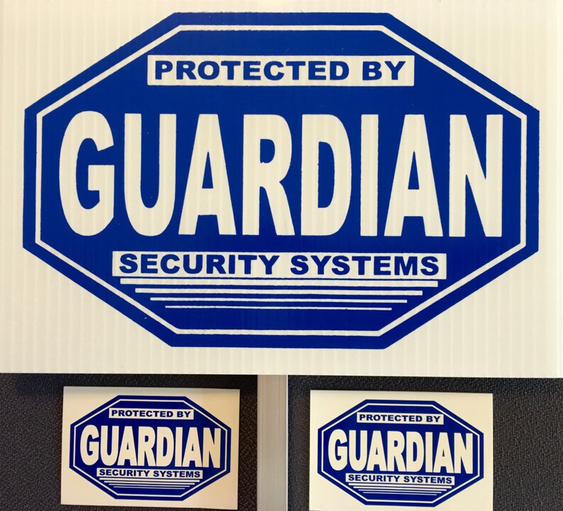 1 GUARDIAN.. Security Sign + 2 Decals + 1 Stake ...#PS412 - Etsy