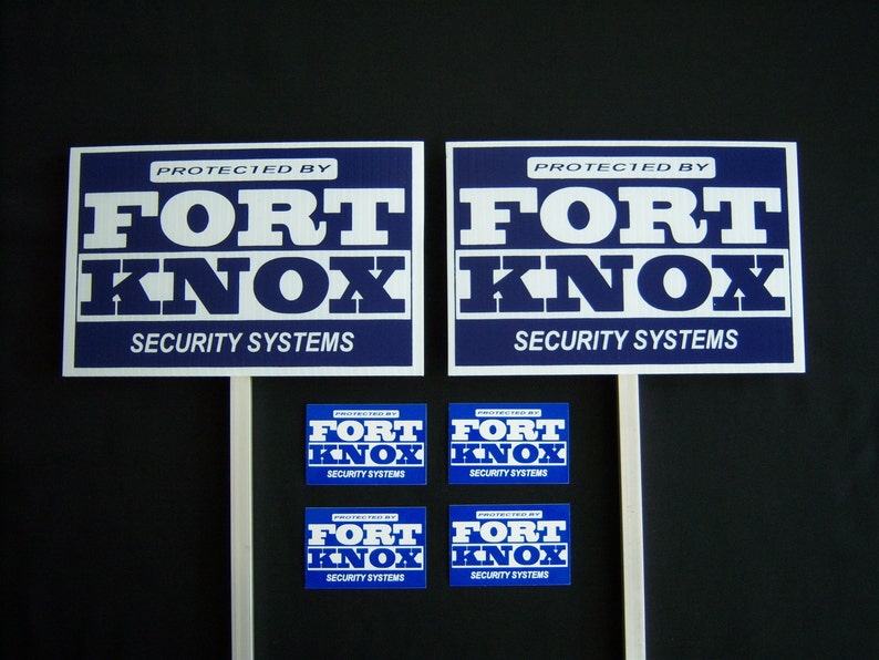 2 FORT KNOX Security Signs 2 Decals 2 Stakes ..PS-411 - Etsy