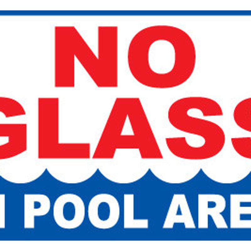 No Glass Pool Sign - Etsy