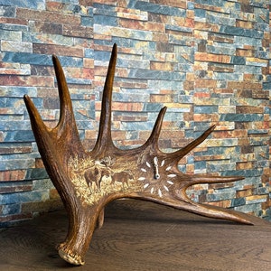 Hand-carved Moose Antler Clock Rustic Lodge Decor, Unique Wildlife Art ...