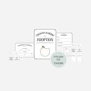 Mabel Chicken™ Adoption Kit Printable PDF (ENGLISH and FRENCH) - Etsy