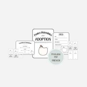 Mabel Chicken™ Adoption Kit Printable PDF (ENGLISH and FRENCH) - Etsy