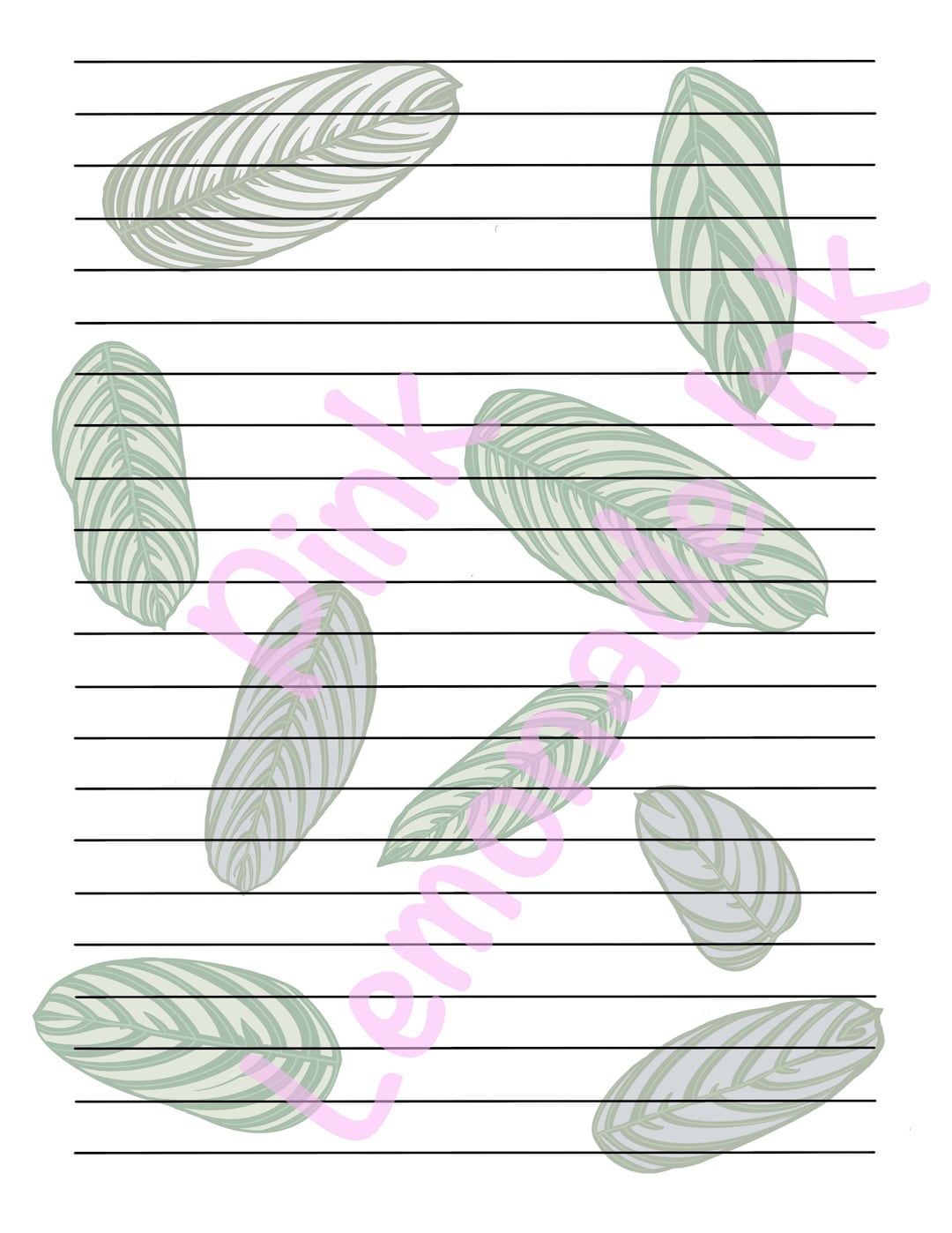 Printable Plant Theme Stationary ctenanthe Stationary Print at Home - Etsy