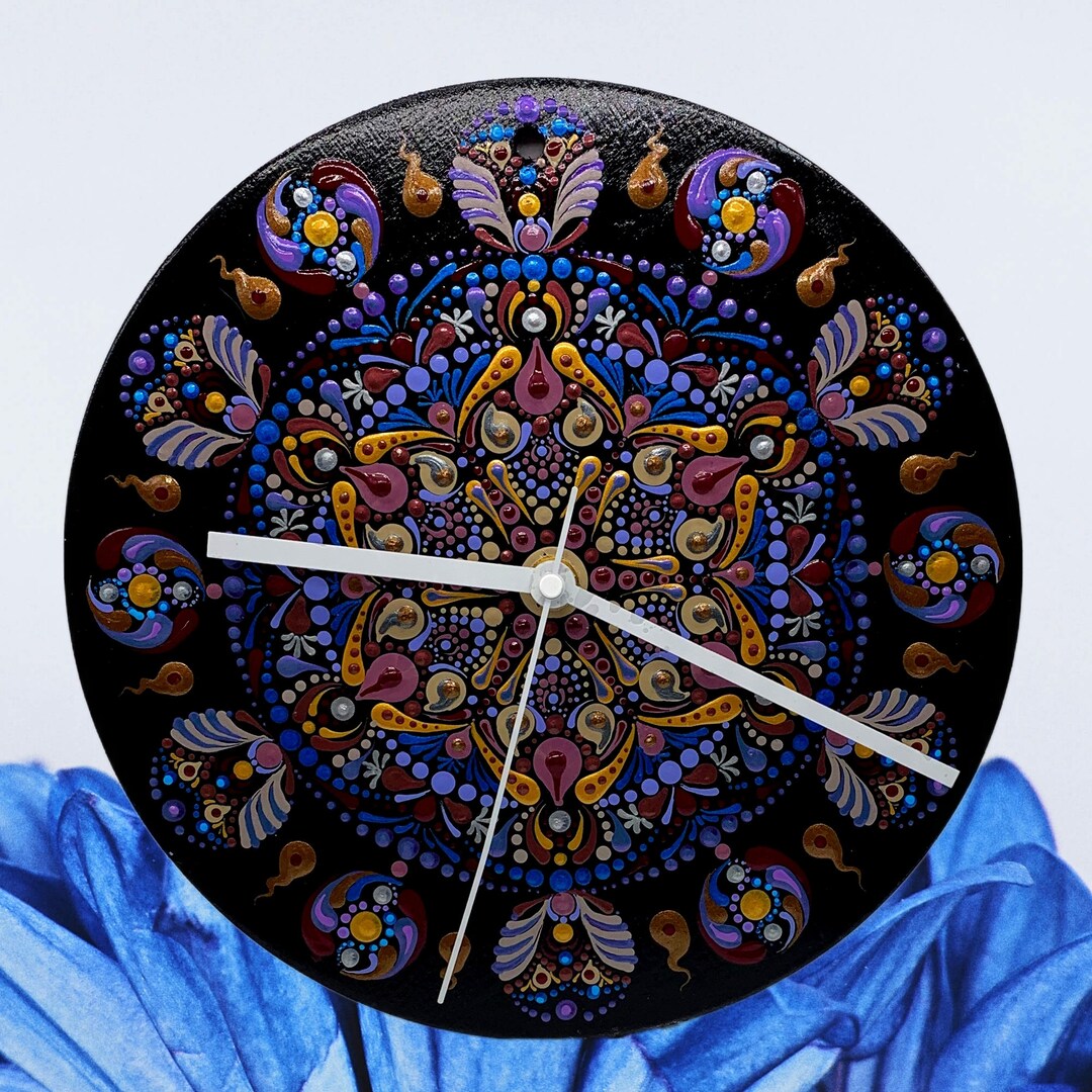 Hip Hip Hooray Mandala Clock 10 Mandala Wall Hanging - Etsy