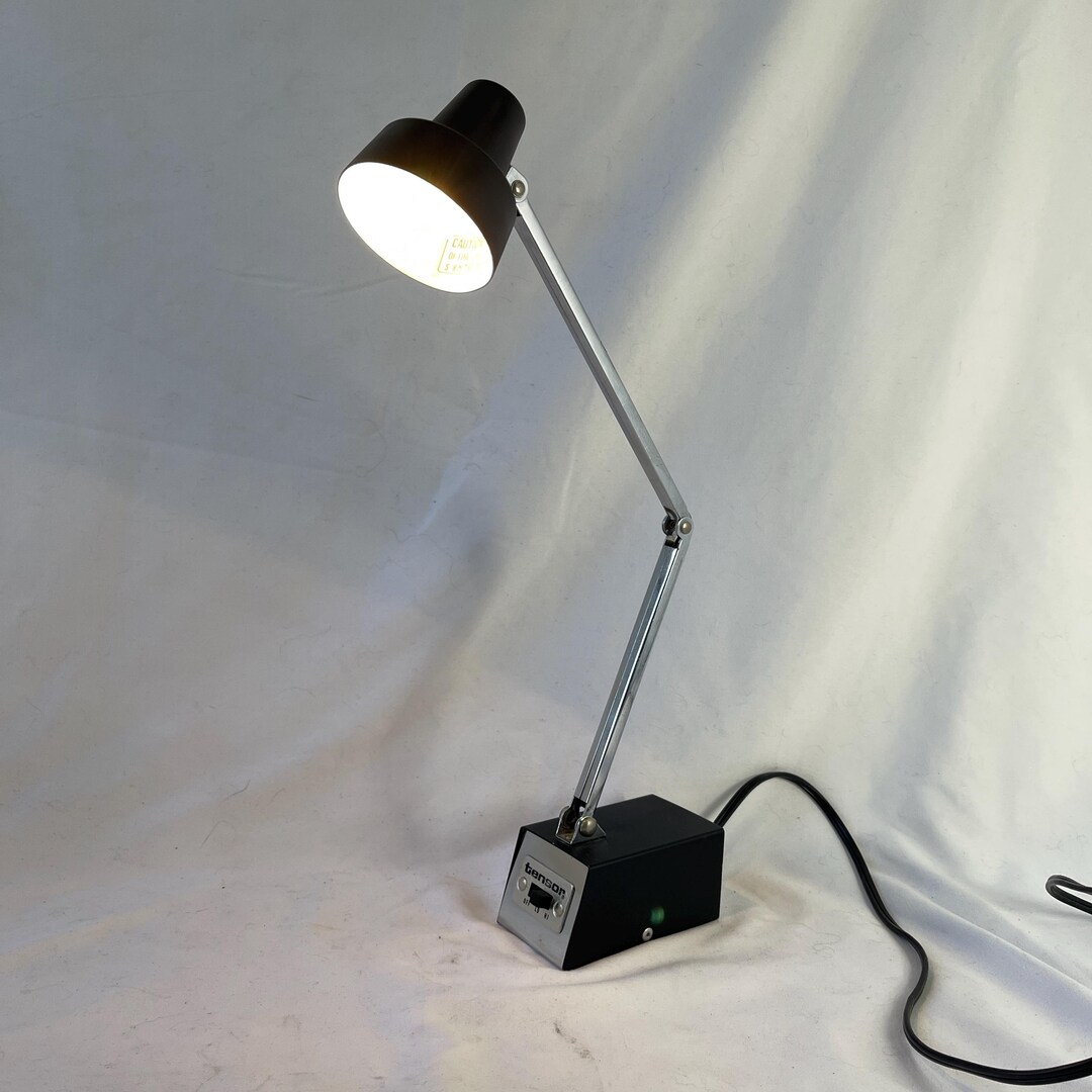 Vintage Tensor Desk Lamp Bedside Table Model 1500 Adjustable Arm Black ...