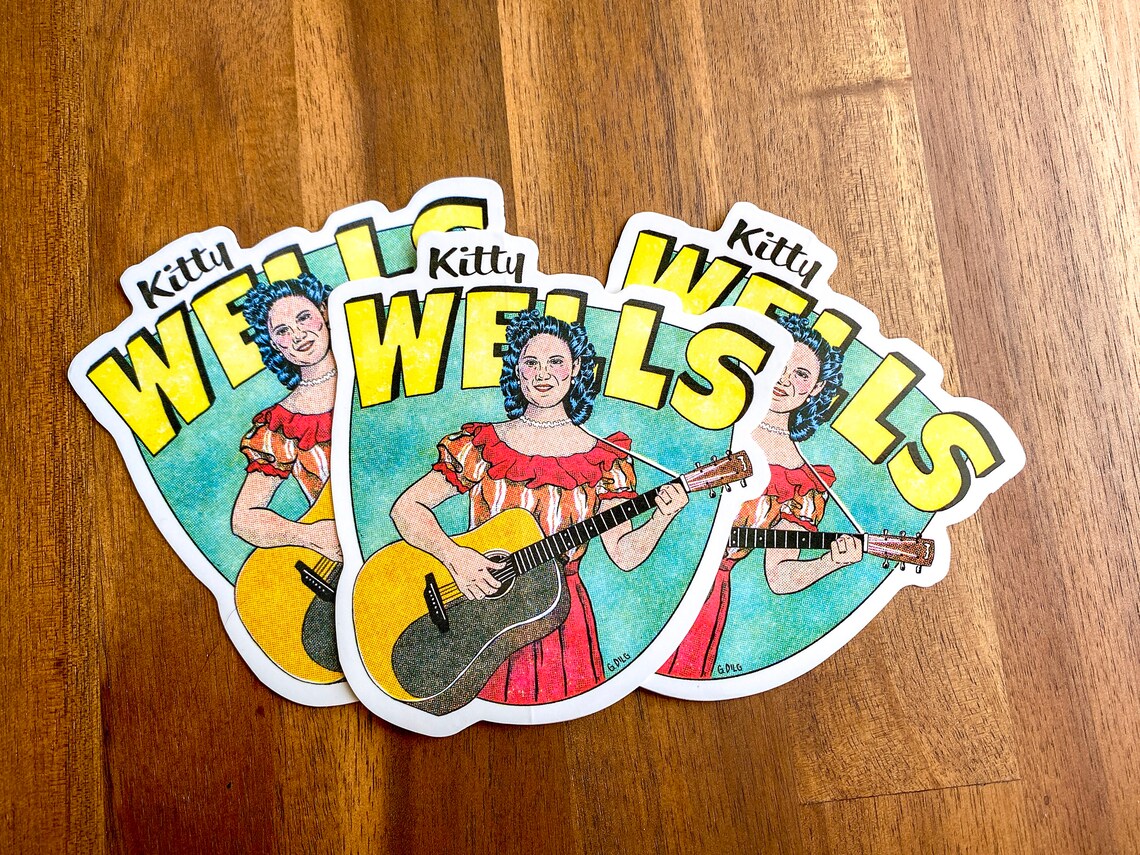 Kitty Wells Screenprint Sticker Decal - Etsy