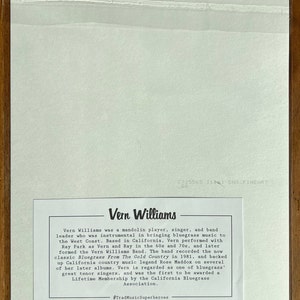 Vern Williams 8"x10” Art Print - Etsy
