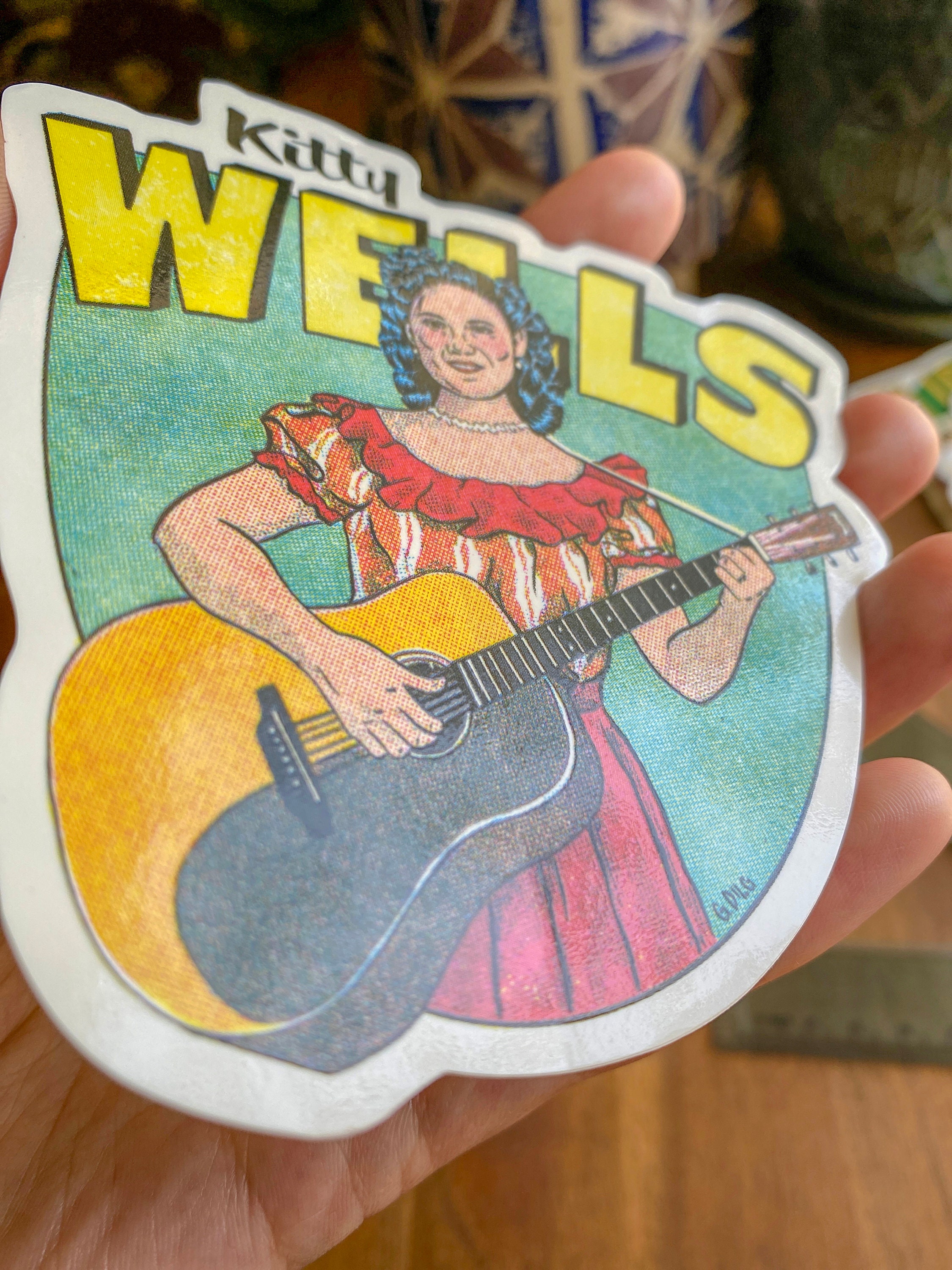 Kitty Wells Screenprint Sticker Decal - Etsy