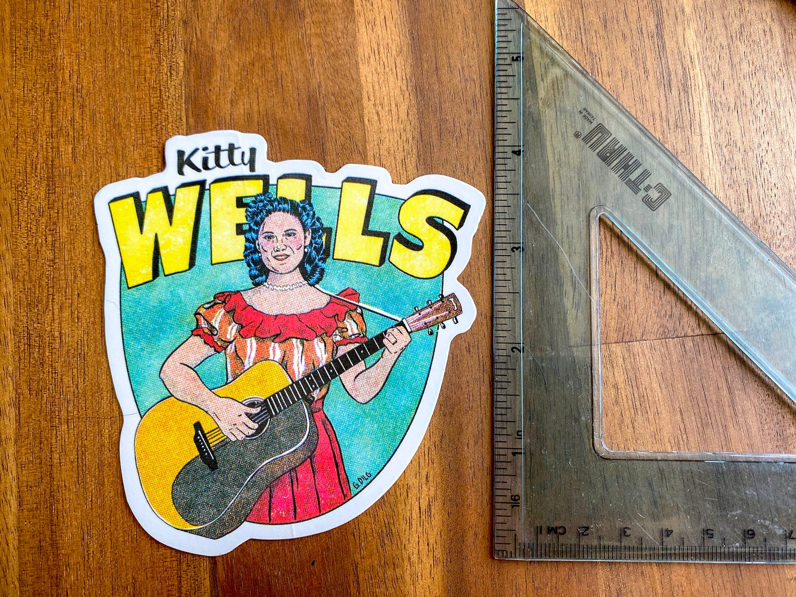 Kitty Wells Screenprint Sticker Decal - Etsy